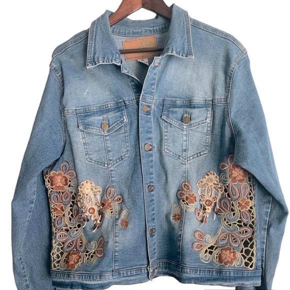 Sassy Thai | Jackets & Coats | Sassy Thai Denim Jacket Brown Beige Gold ...